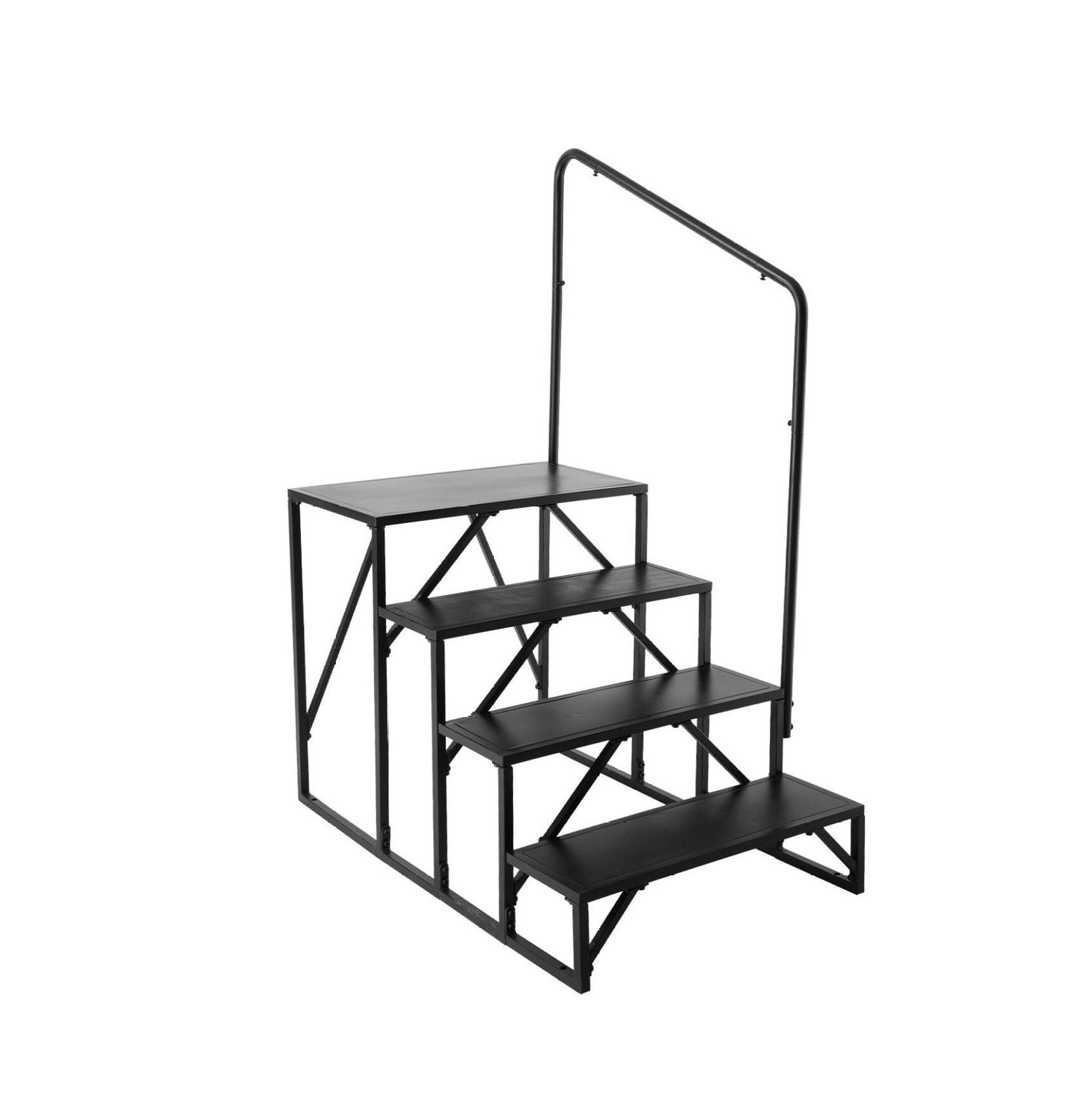 RV Steps 4-Step, 440 LBS Capacity, Carbon Steel with Handrail, Non-Slip ...