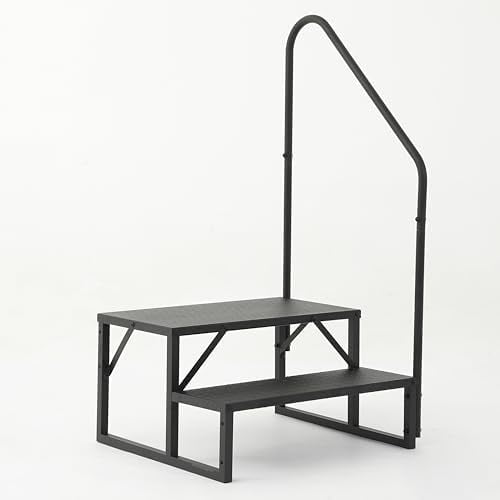 RV Steps with Handrail,2 Step Trailer Steps,Outdoor RV Stairs with Anti ...