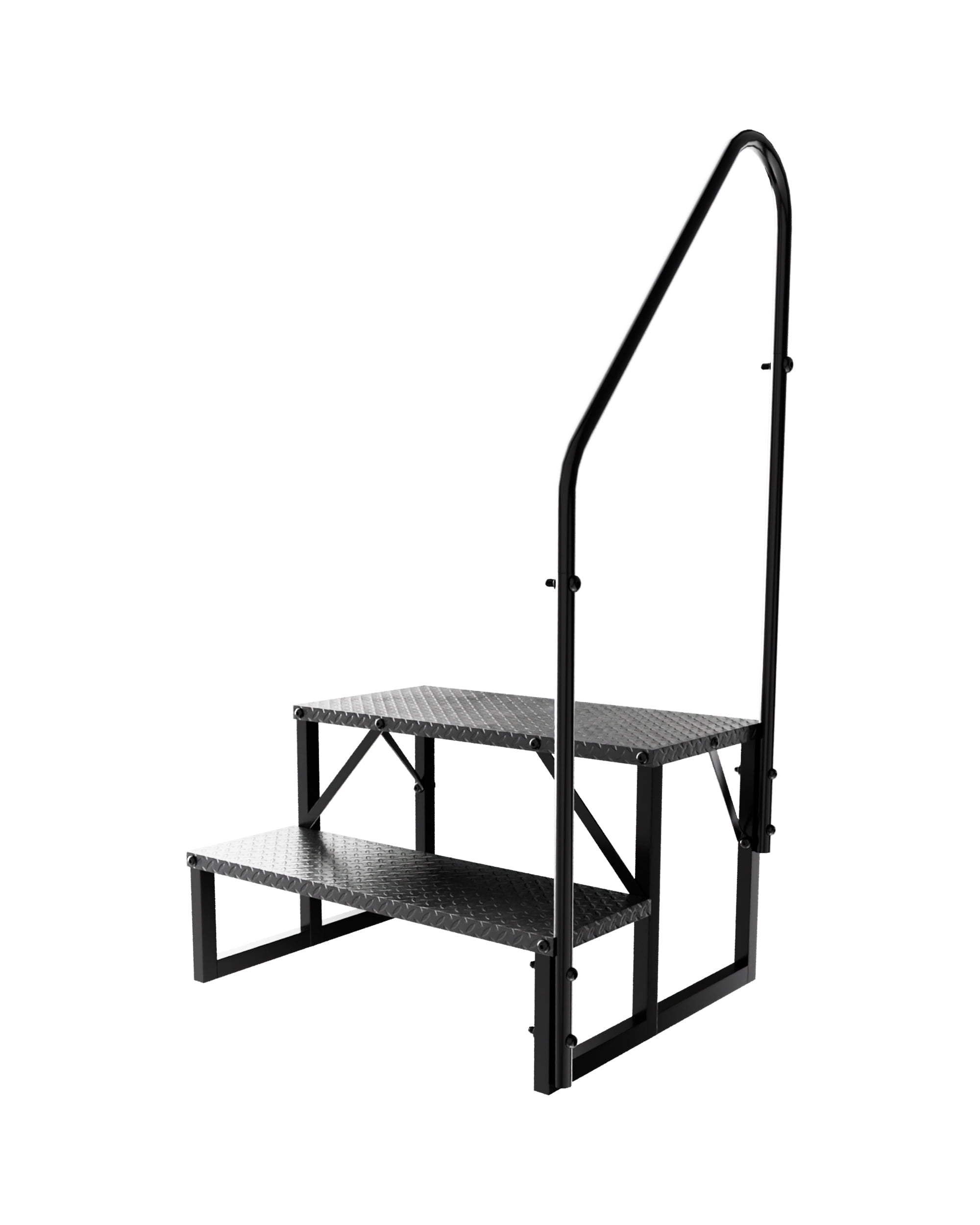 RV Steps with Handrail,2 Step Trailer Steps,Outdoor RV Stairs with Anti ...