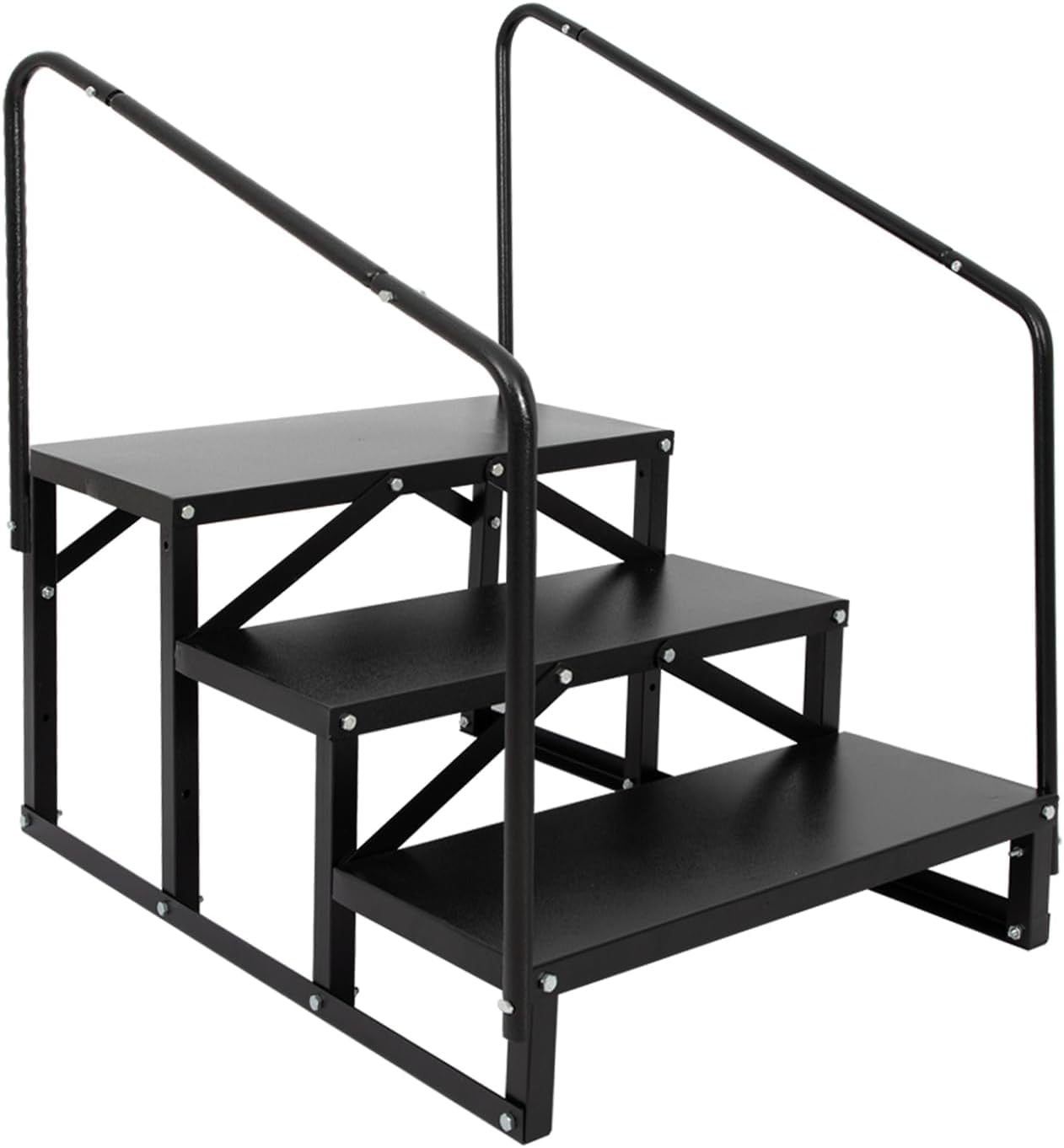 RV Steps with Handrail, 3 Tier Heavy Duty Steel RV Stairs, 660 lbs ...