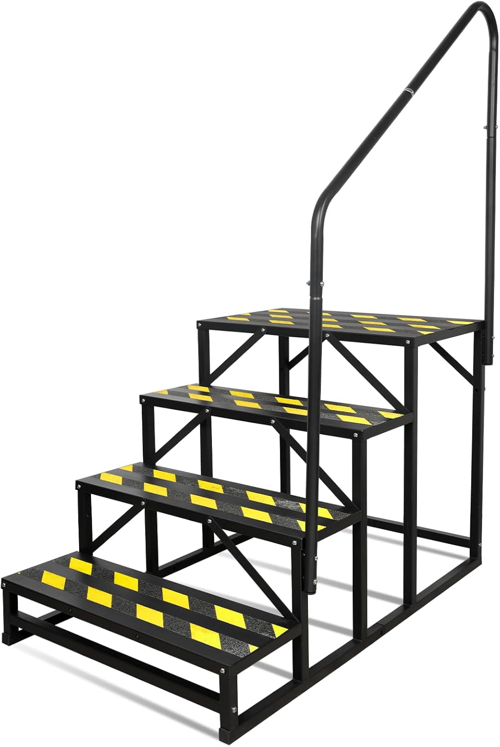 RV Steps with Handrail, 4 Step Mobile Home Stairs, Camper Steps 400 LBS ...