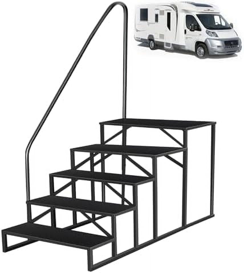 RV Steps with Handrail｜5 Step RV Steps｜Update 3.0 Outdoor Mobile Home ...