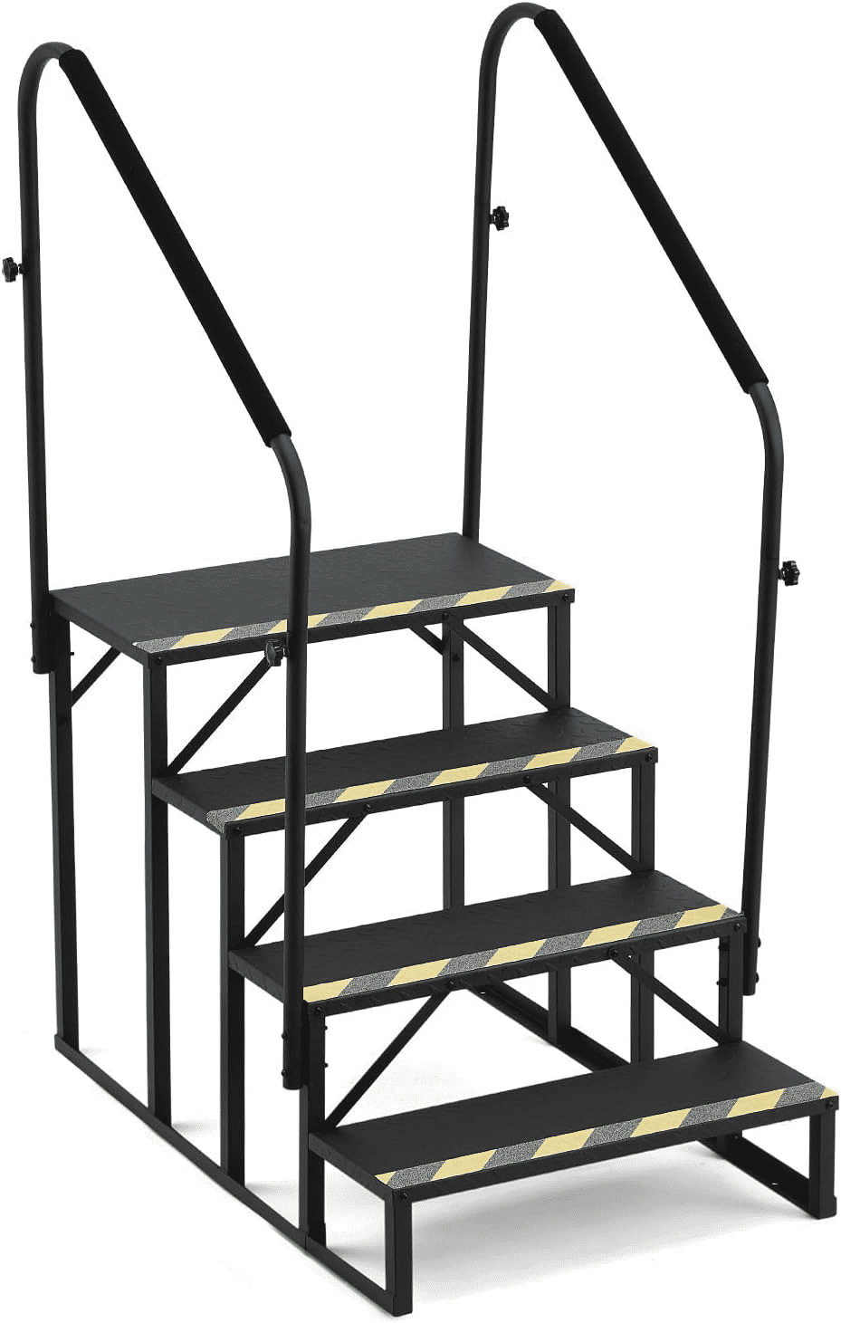 RV Steps with Handrail, 660 LBS RV Stairs with Armrest Cover, Anti-Slip ...