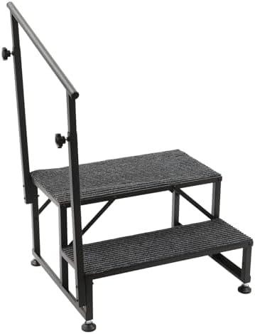 RV Steps with Handrails, 2 Steps Ladder Hot Tub Steps with Anti-Slip ...