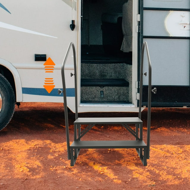 2-Step Heavy Duty Steel Stairs Camper for RV Travel Trailer - Walmart.com