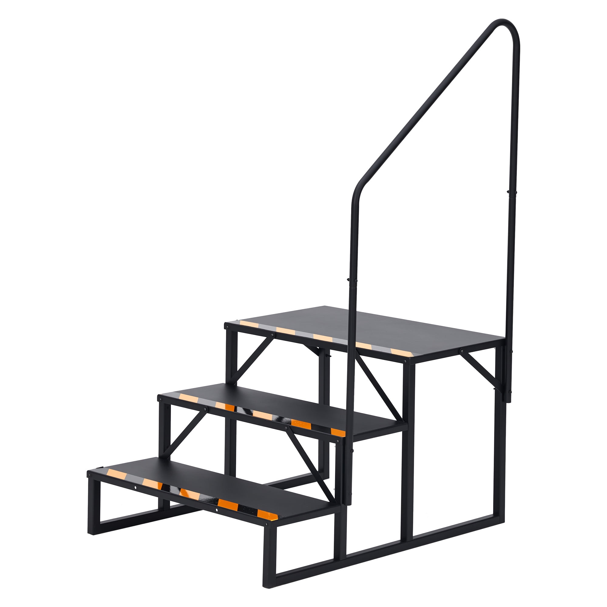 RV Steps with Handrail, 2 Step RV Stairs with Non-Skid Tapes, 660Lbs ...