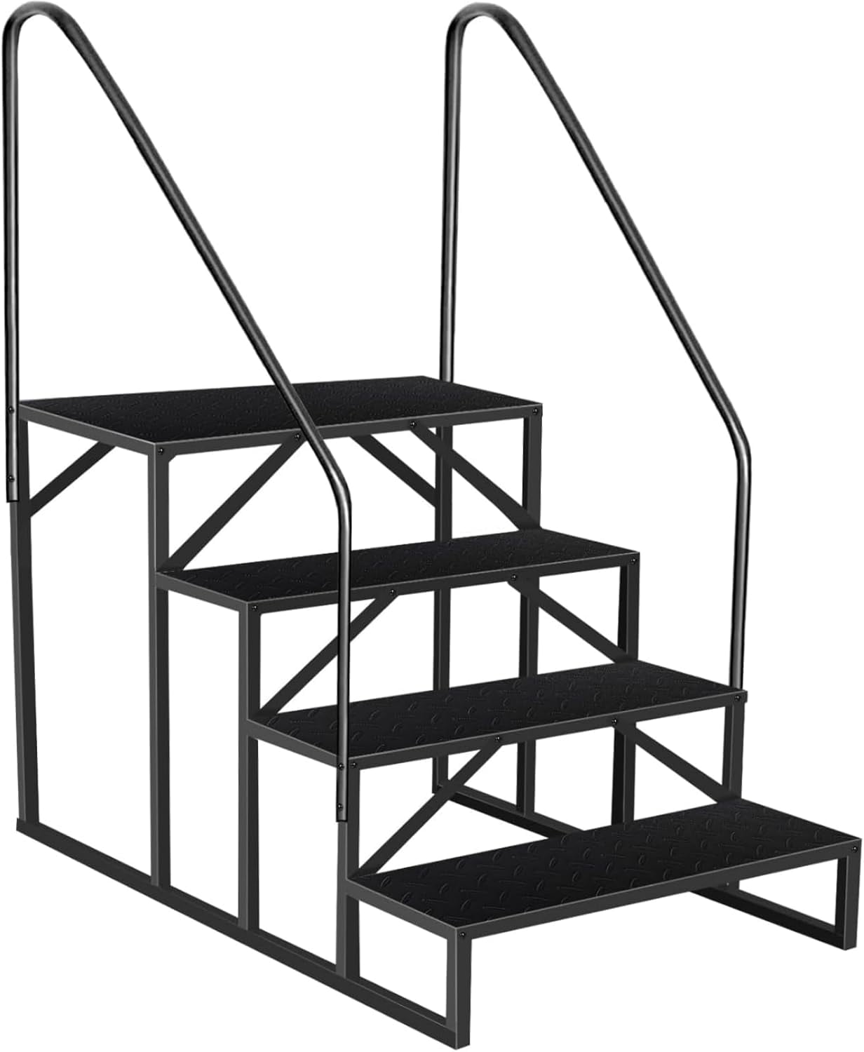 RV Steps with Handrail,2 Step RV Steps,Anti-Slip Panel,660lb Capacity ...