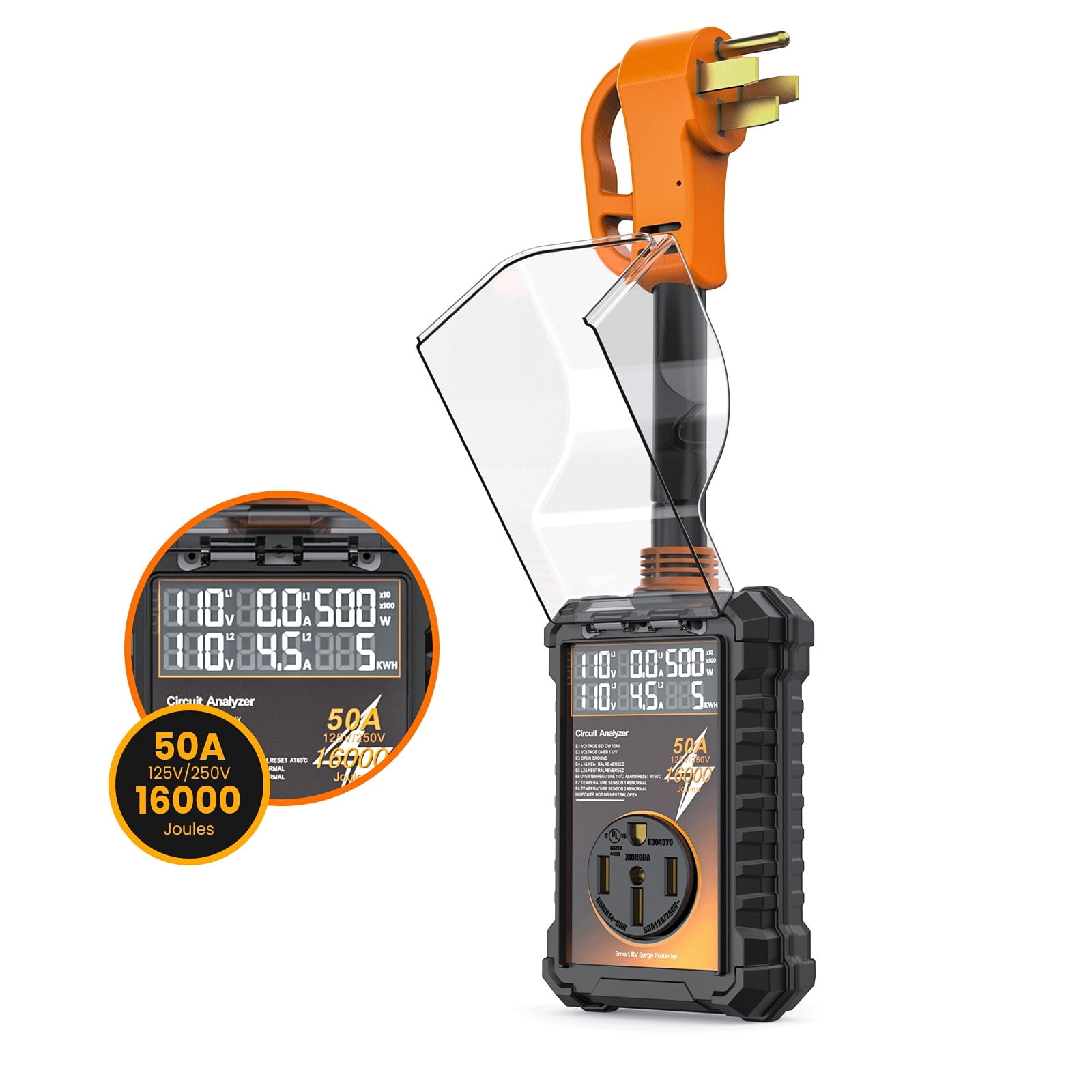 RV Surge Protector 50 Amp, 16000 Joules Surge Guard Protection with ...