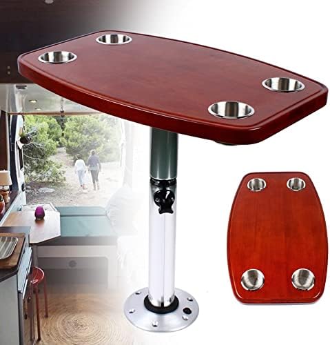 RV Table Marine Table Set Oak Table Top + Pedestal Stand, Marine/RV ...