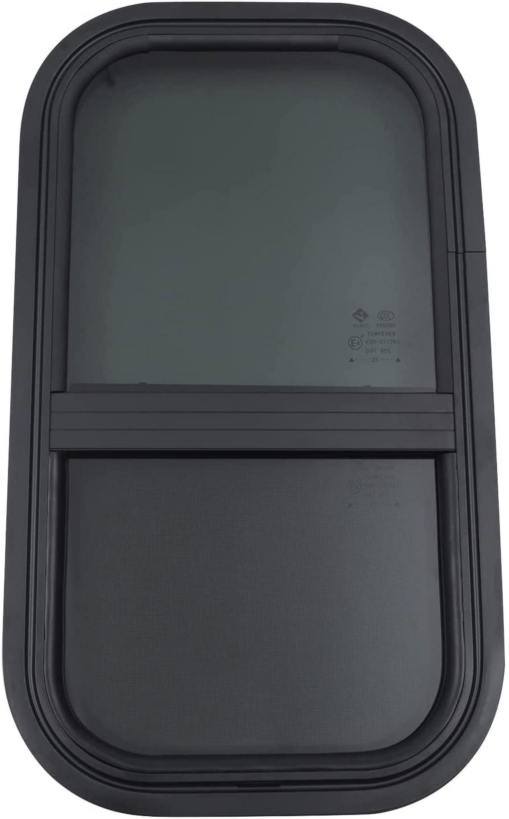 RV Tempered Glass Window, 12" W x 22" H With Screen, Vertical Slide ...