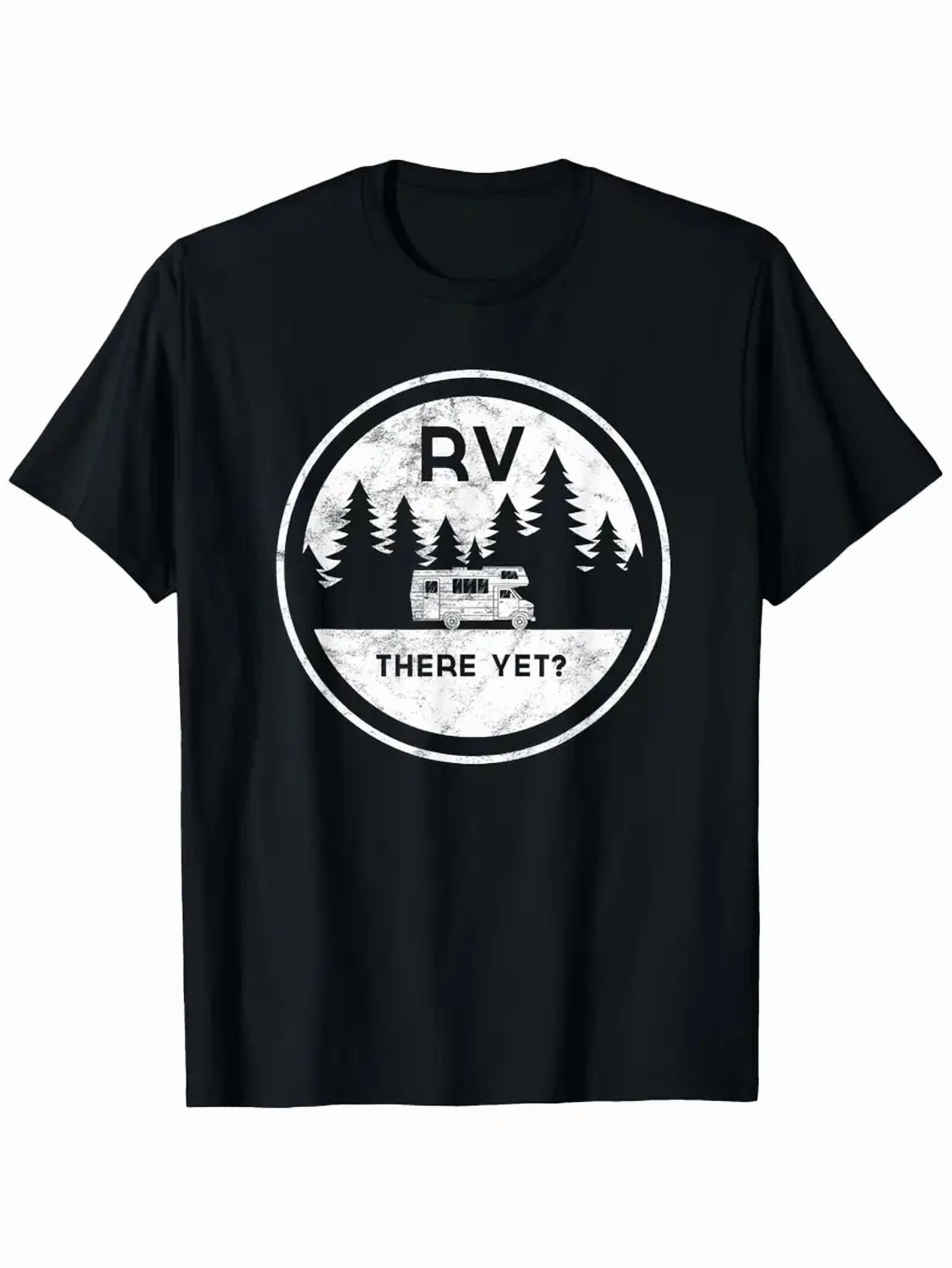 RV There Yet?" Men's Black Cotton T-Shirt - Casual, Loose Fit with ...