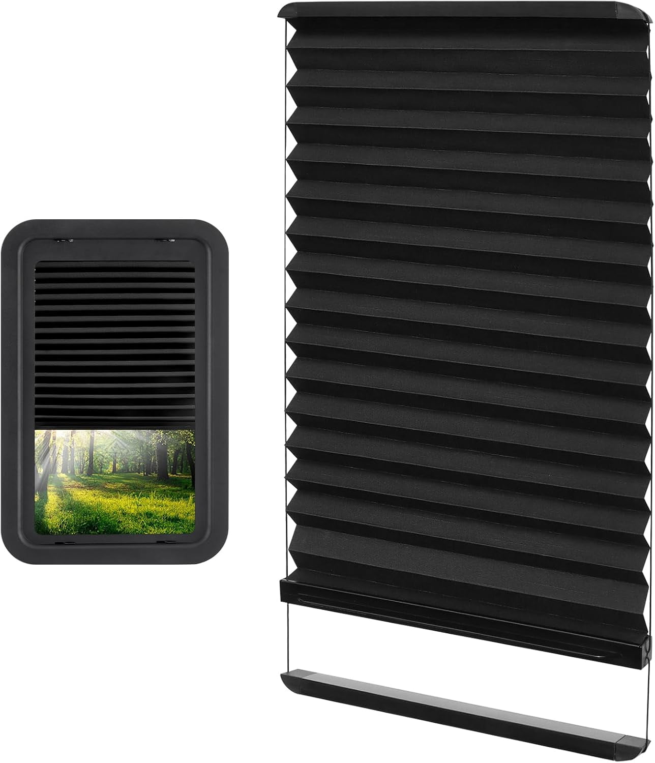 RV Thin Pleated Shade Replacement Compatible with Lippert Prepped Entry ...