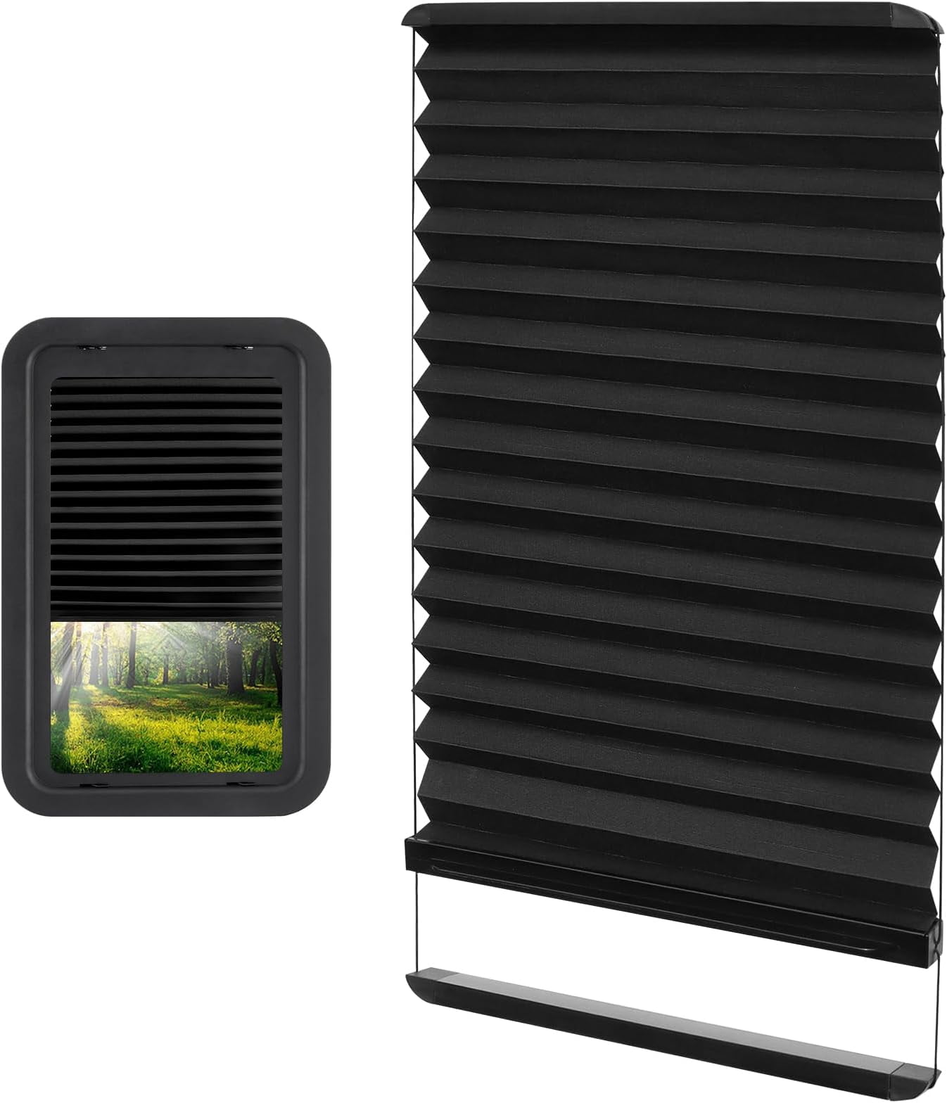 RV Thin Pleated Shade Replacement Compatible with Lippert Prepped Entry ...