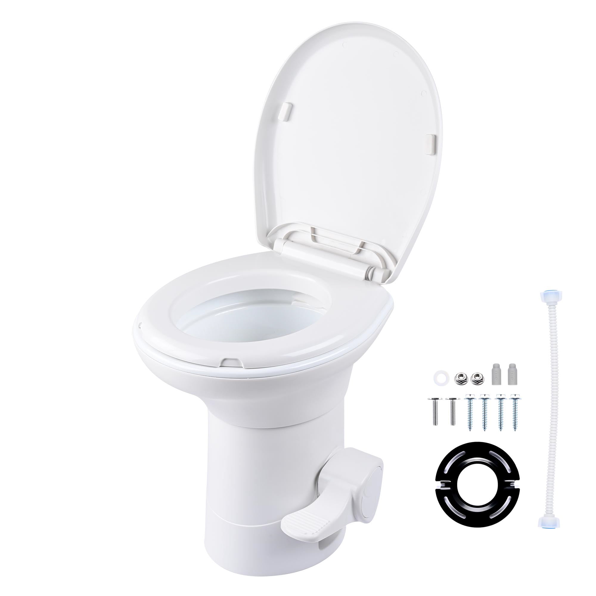 RV Toilet Porcelain Enamel Gravity Flush Camper Trailer Toilet ...