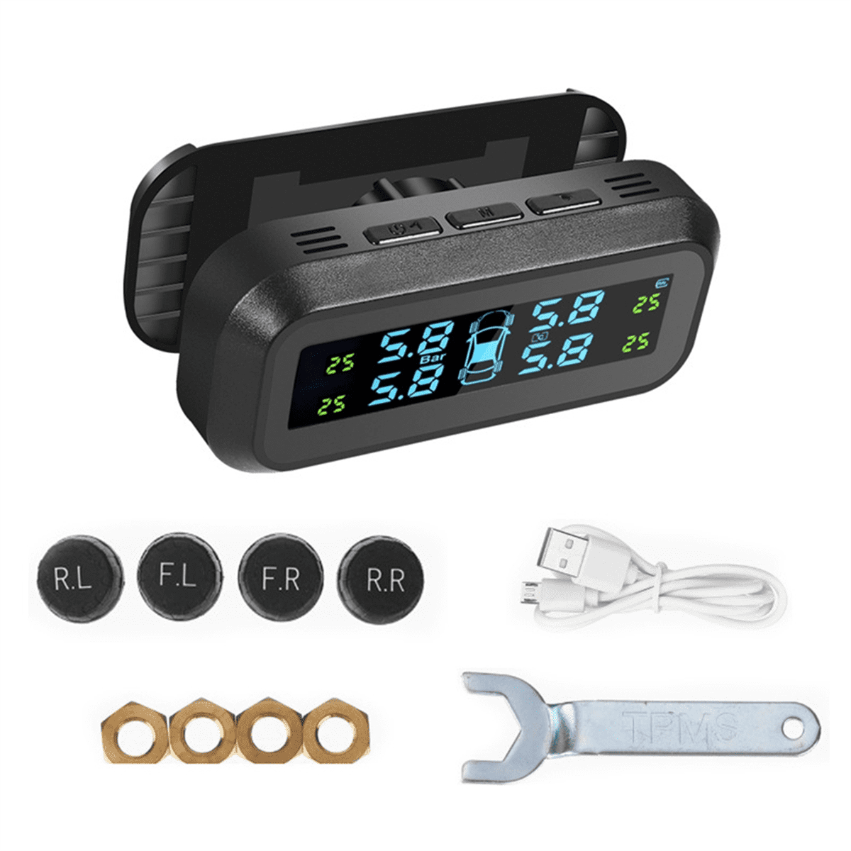 RV/Trailer Tire Pressure Monitoring System, RV TPMS with 4 External Sensors - Walmart.com