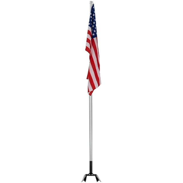 RV Trailer Wheel and Tire Mount Flag Pole Holder with 12'8