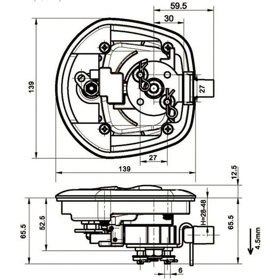 RV Truck Door Tool Box Lock with Fishtail Lock with Keys Zinc Alloy ...
