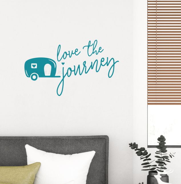 RV Wall Decor Love The Journey Retro Camper Decals Vinyl Art Stickers ...