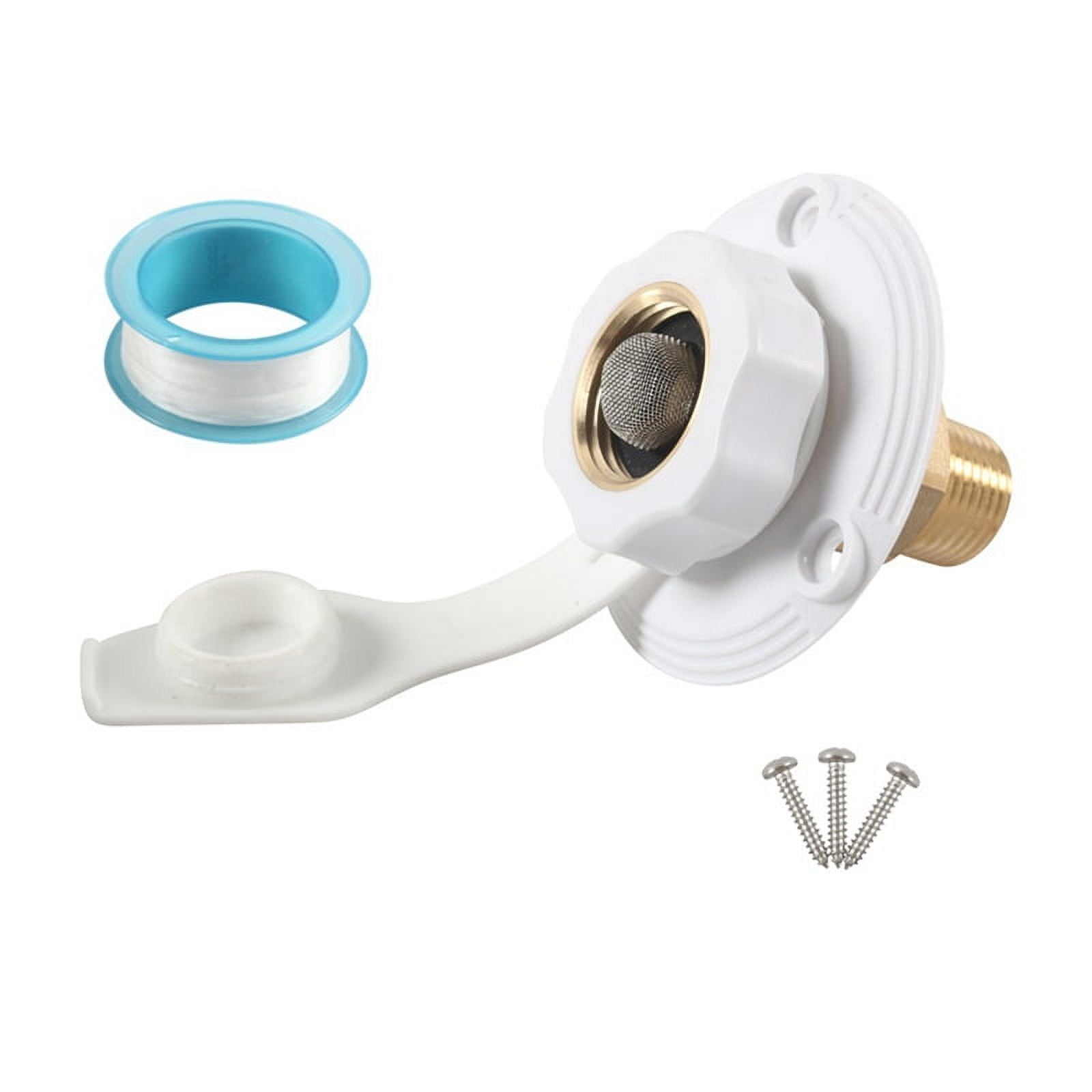 RV Water Inlet Connection City Water Fill Inlet Flange Brass White ...