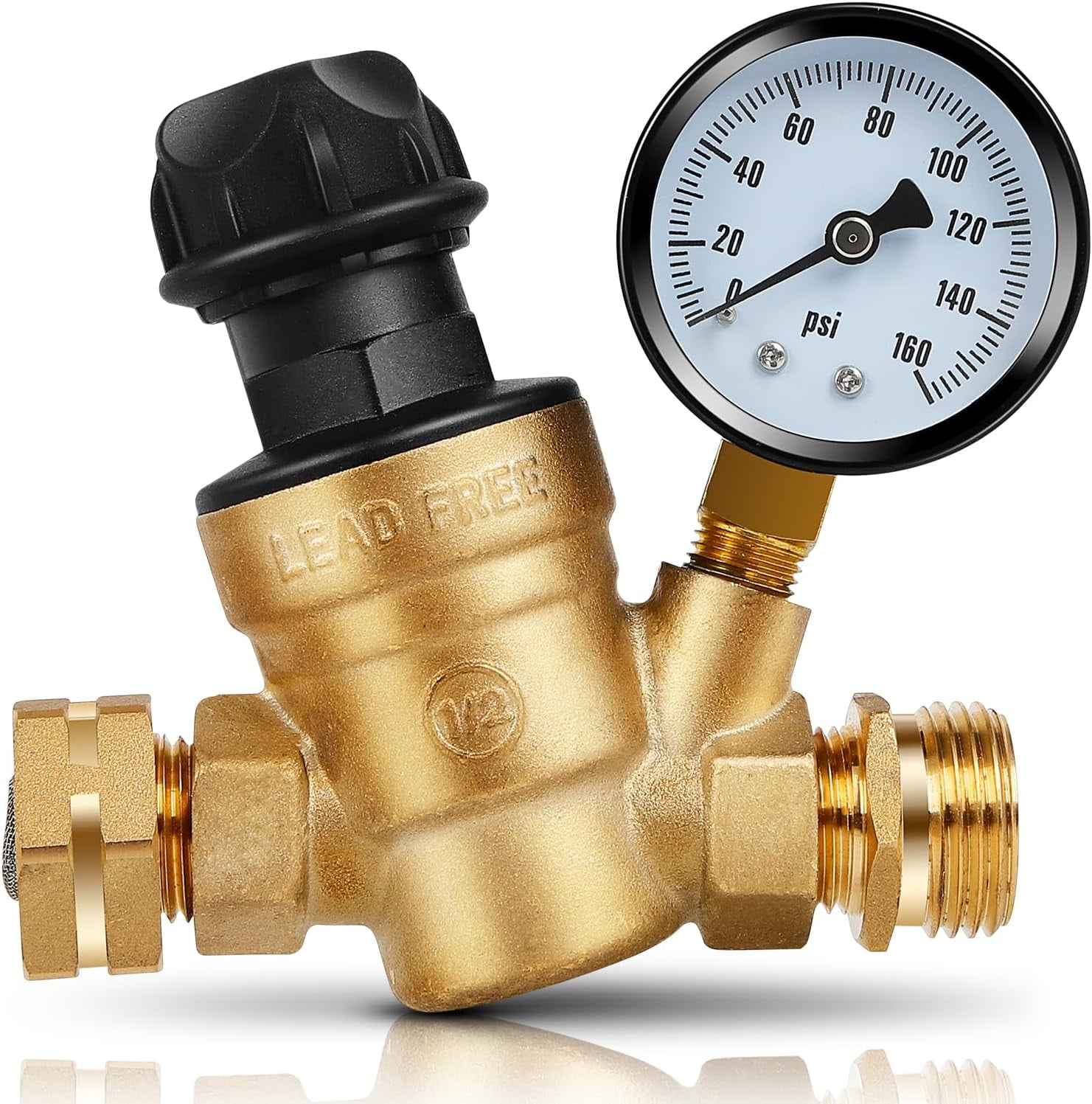 RV Water Pressure Regulator for RV Camper, 3/4" Upgraded Brass Lead ...