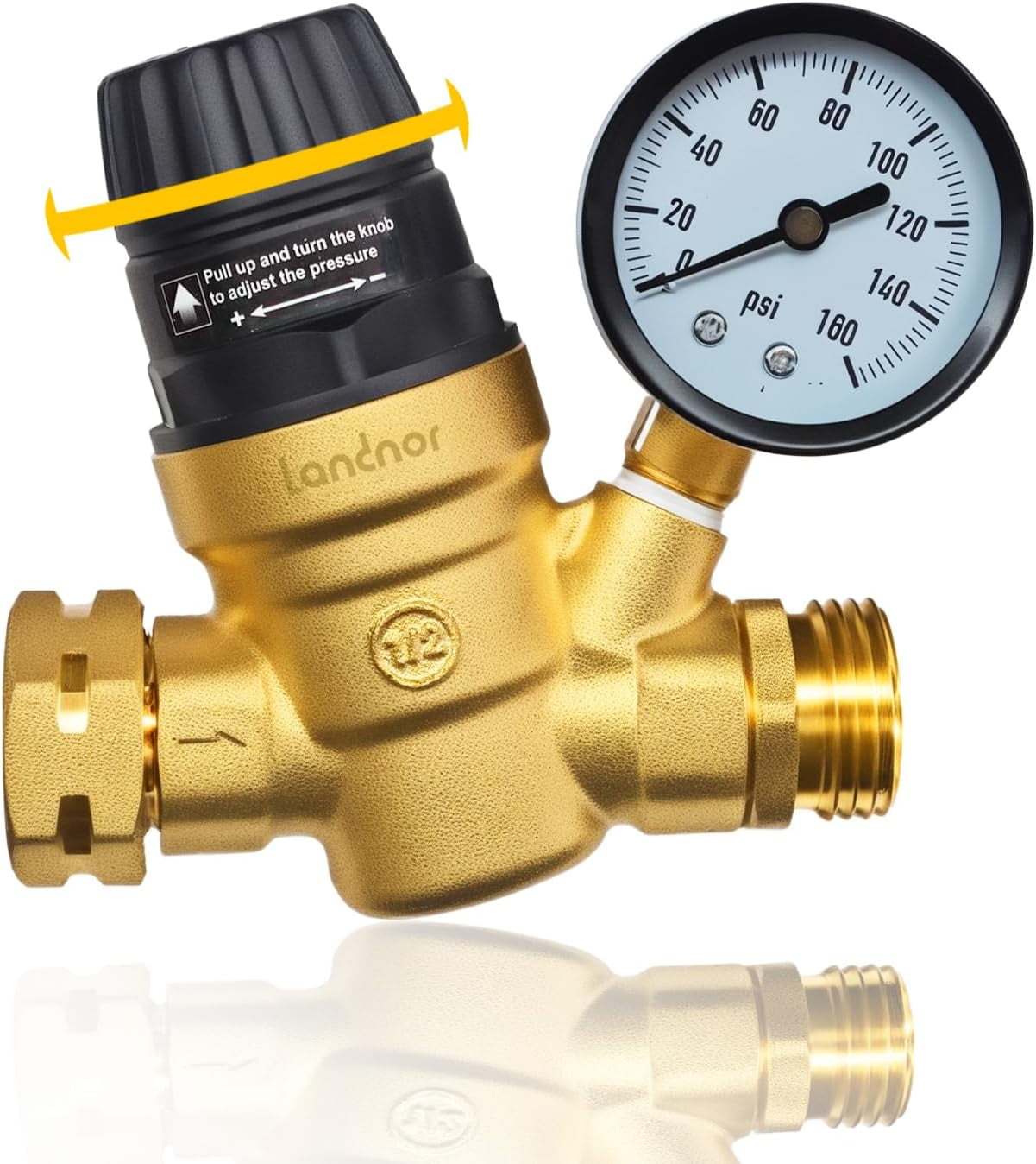 RV Water Pressure Regulator Valve With An Adjustable Knob, NO Tool ...