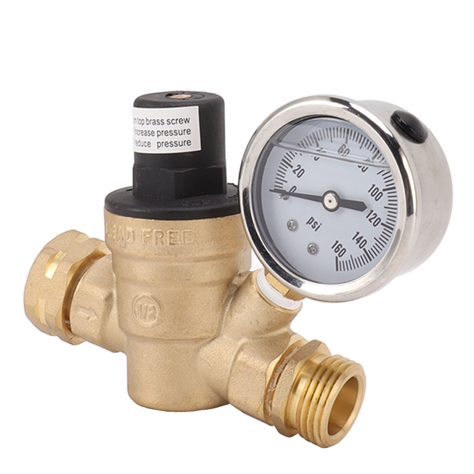 RV Water Pressure Regulator Valve Brass Adjustable 3/4inch NH Thread ...