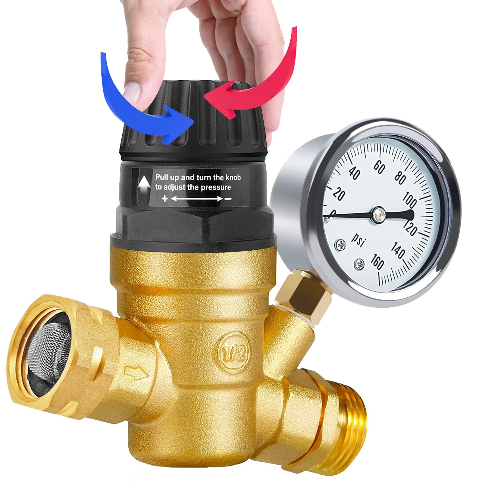 RV Water Pressure Regulator with Gauge, Adjustable - Walmart.com