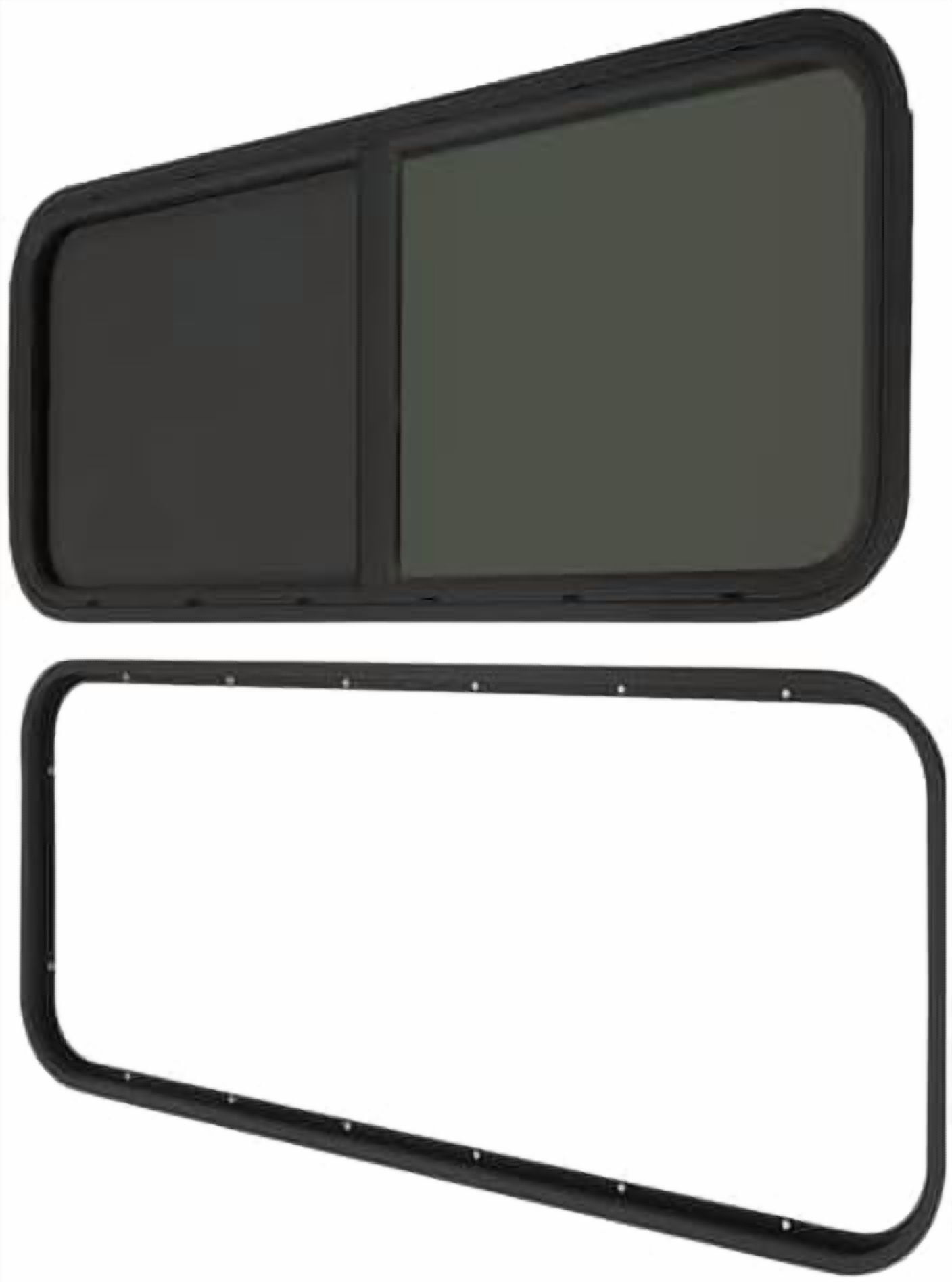 RV Window 42" W X 22" H, Horizontal Sliding RV Window with Trim Ring ...