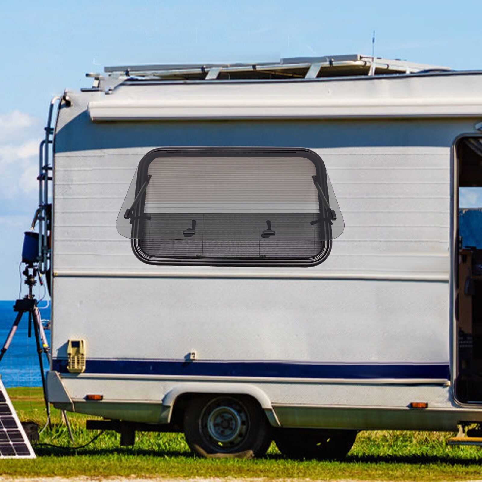 RV Window, Modern RV Exit Window, RV Push Out Window Equipped With A Screen Window 4 Practical ...