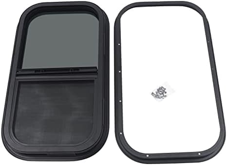 RV Window, Vertical Slide Teardrop Trailer Window with Mounting Trim ...