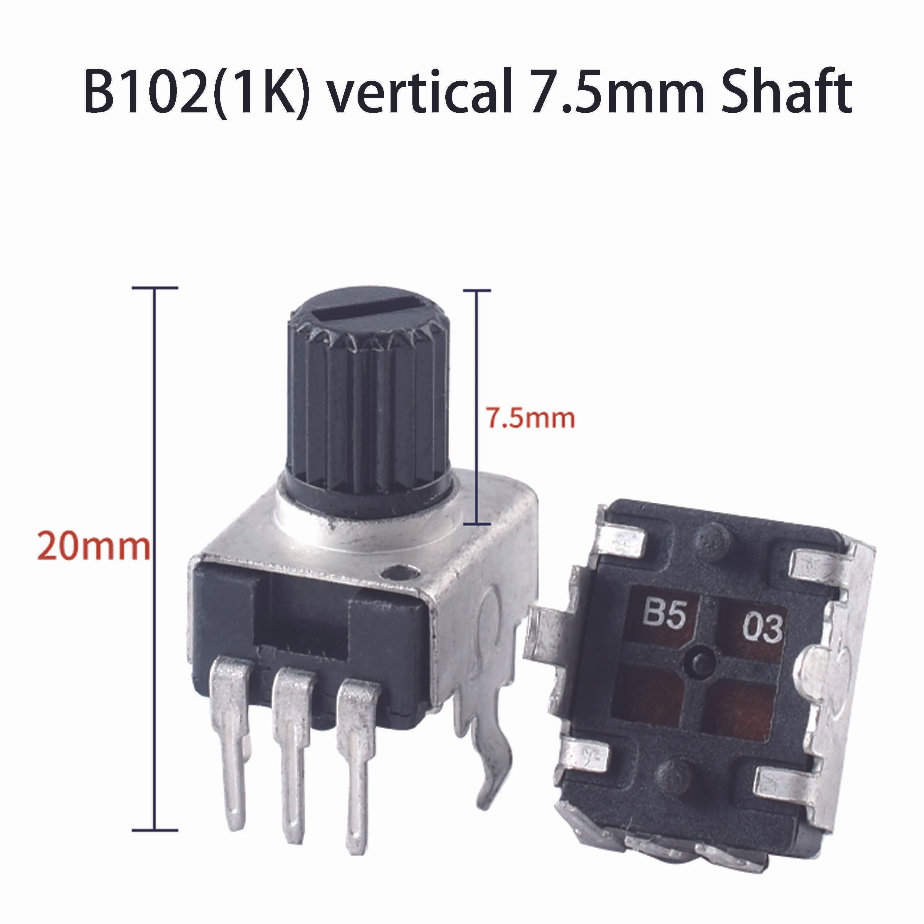 RV09 Potentiometer 5pcs Variable Resistors Single Turn Adjustable ...