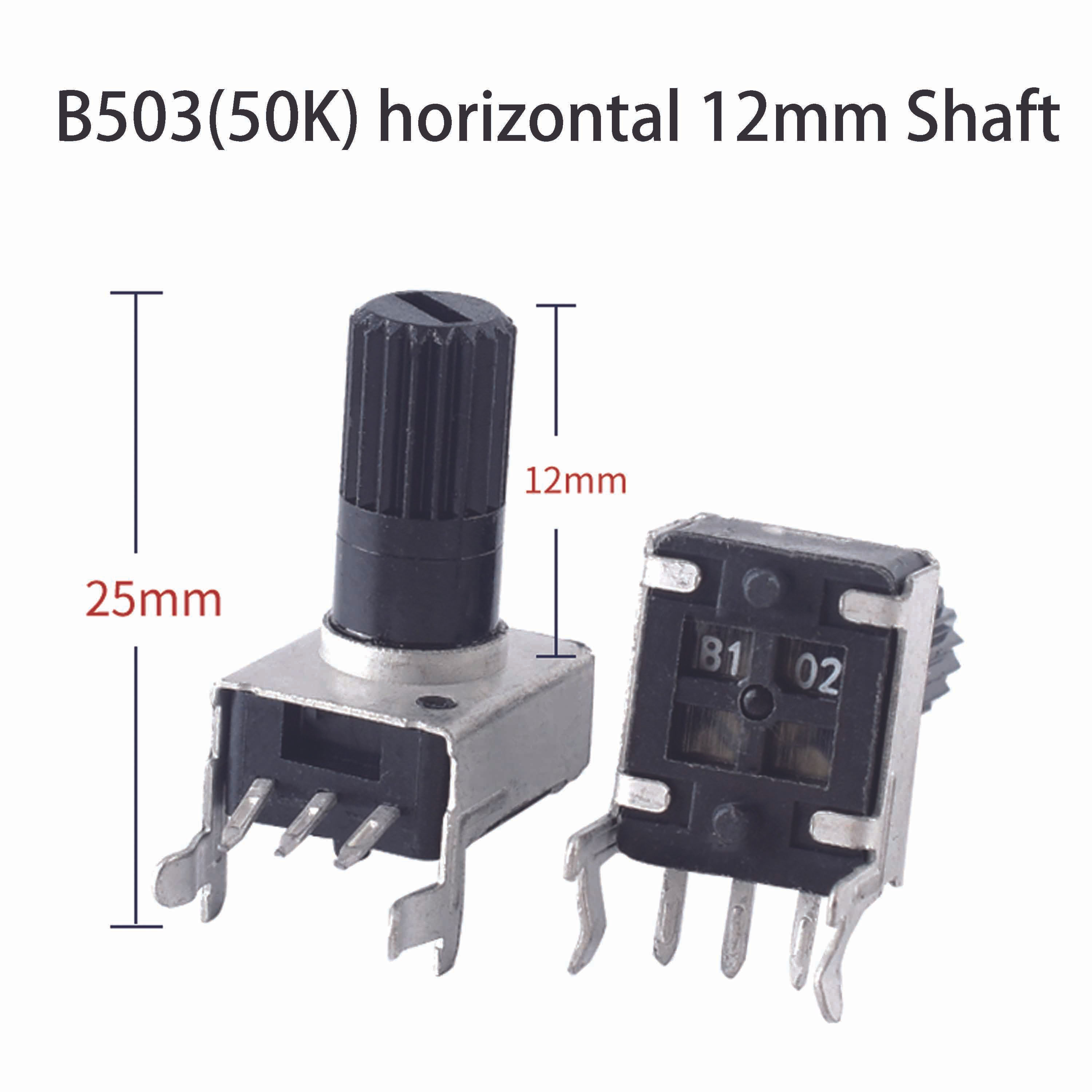 RV09 Potentiometer 5pcs Variable Resistors Single Turn Adjustable ...