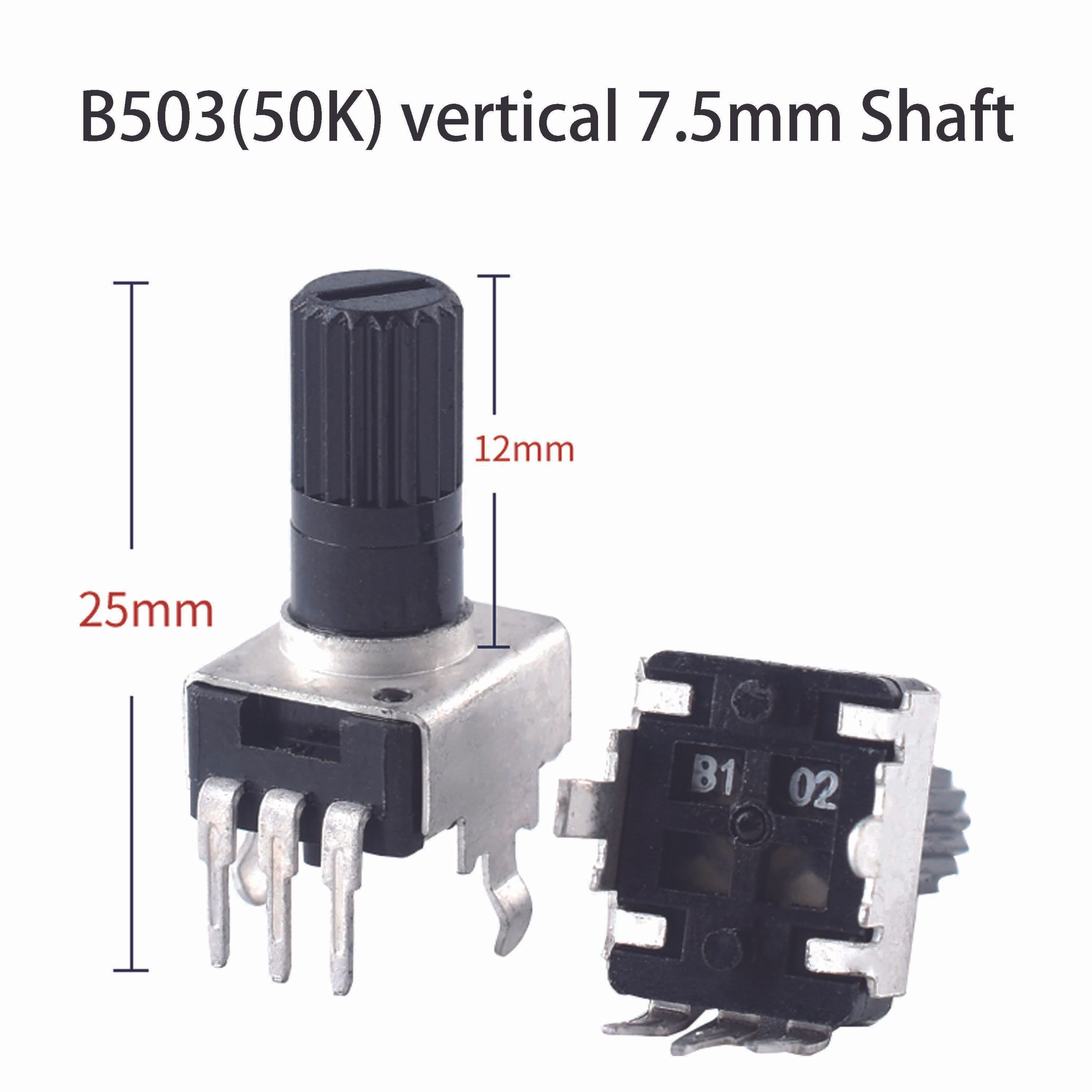 RV09 Potentiometer 5pcs Variable Resistors Single Turn Adjustable ...