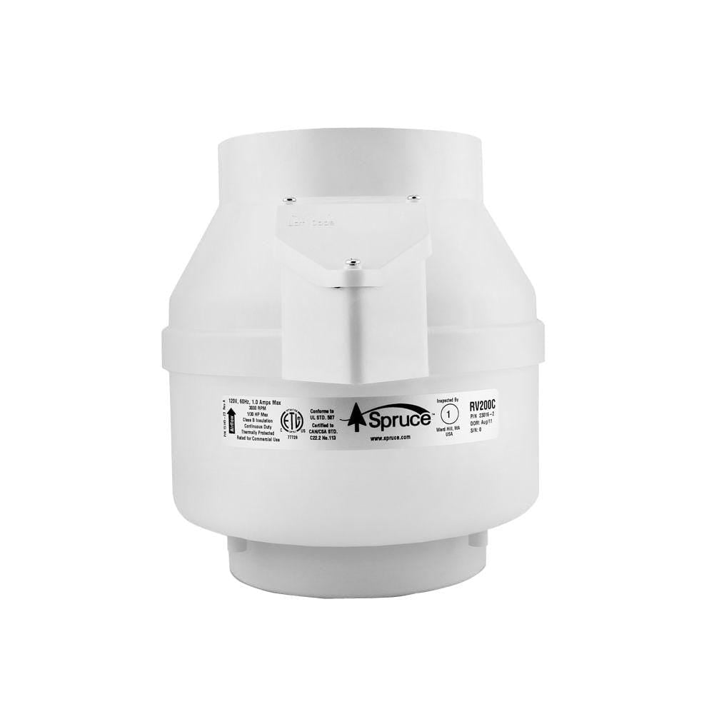 RV200 170 CFM 6 in. Inlet and Outlet Inline Ventilation Fan in White ...