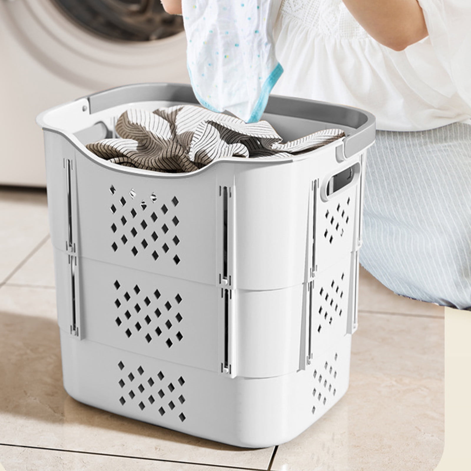 RVASTEIZO Laundry Basket; Laundry Hamper, Folding Dirty Clothes Basket ...