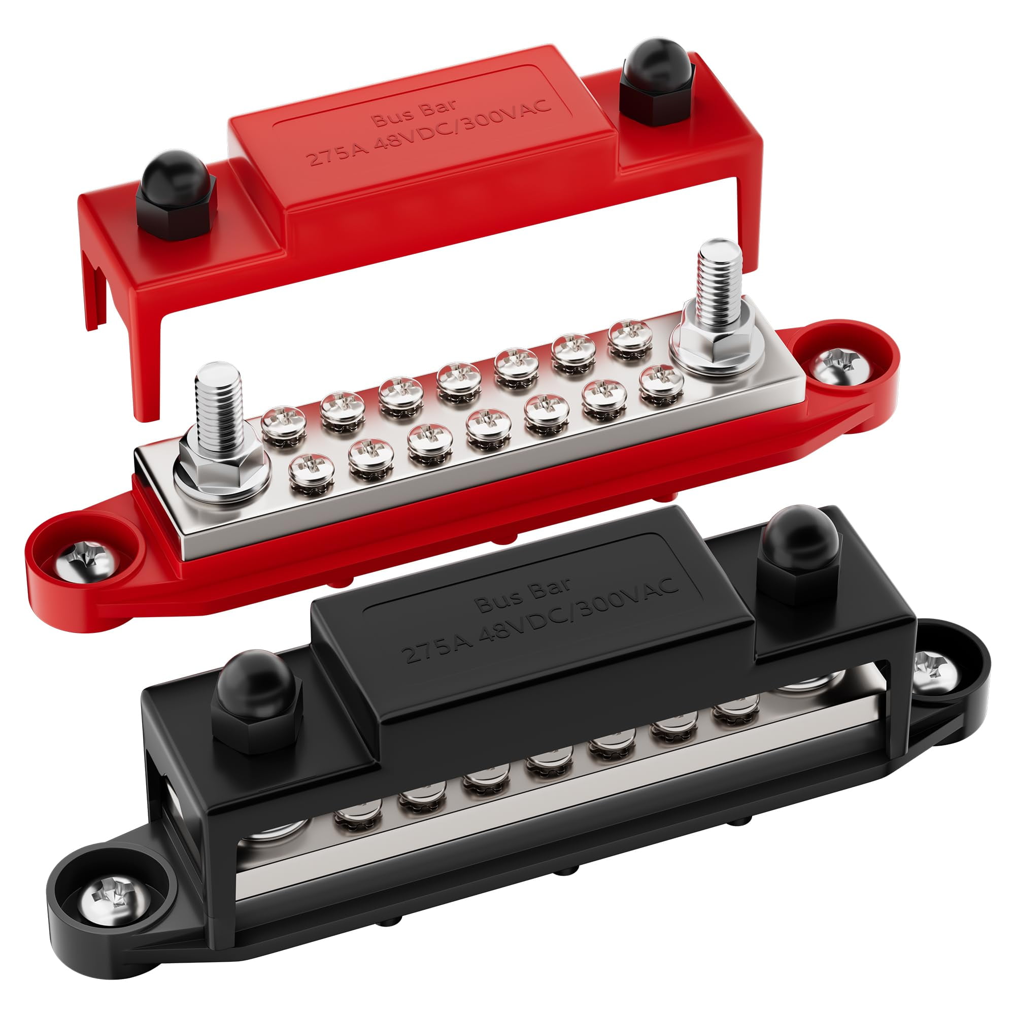 RVBOATPAT 275A Marine Bus Bar 12V Power Distribution Block 2 x 5/16 ...