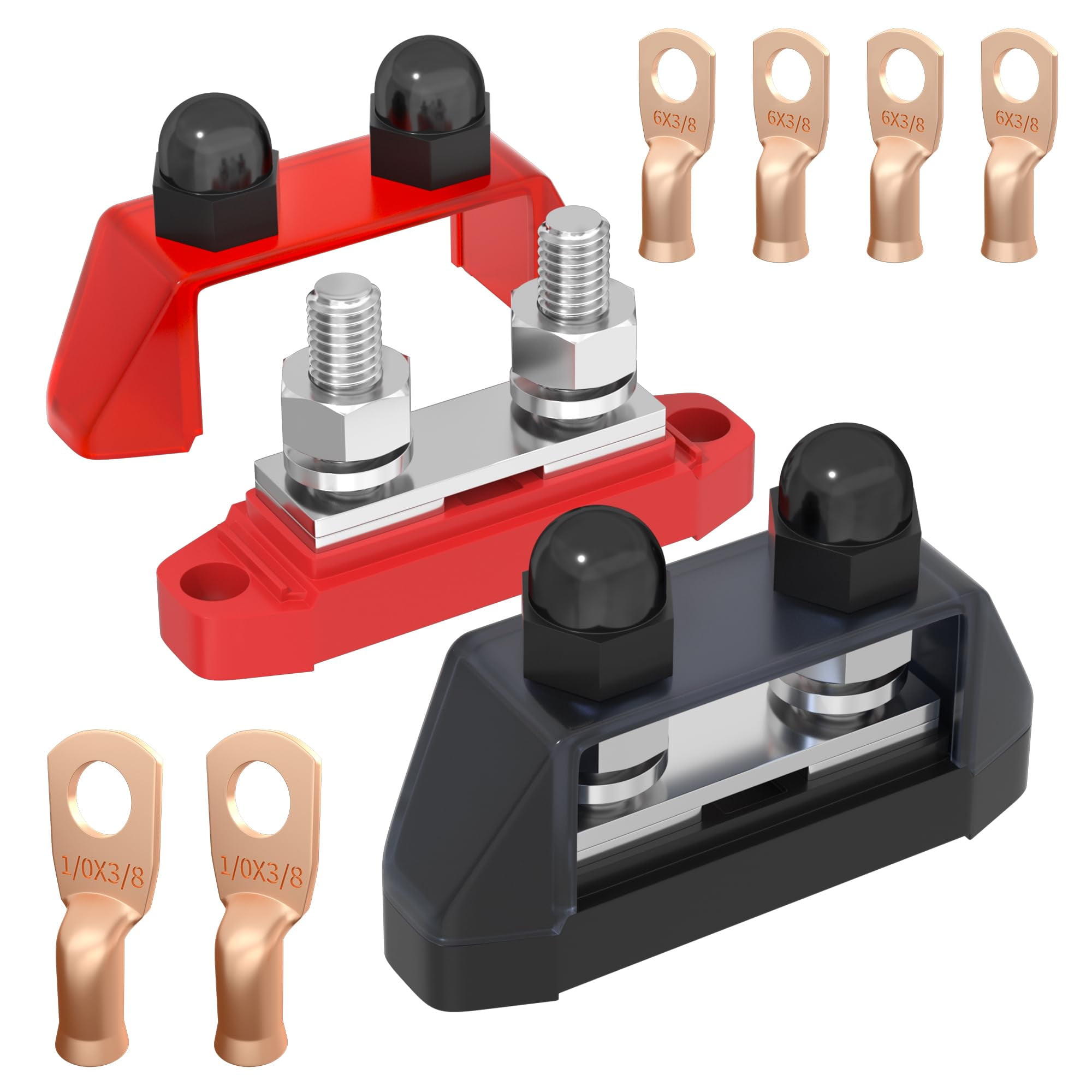 RVBOATPAT Marine Bus Bar 12V 250A Power Distribution Block 12 Volt DC ...