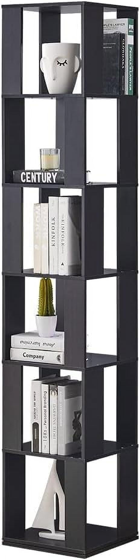 RVEE Rotating Bookshelf 360°, 6 Tier Corner Bookcase for Living Room ...