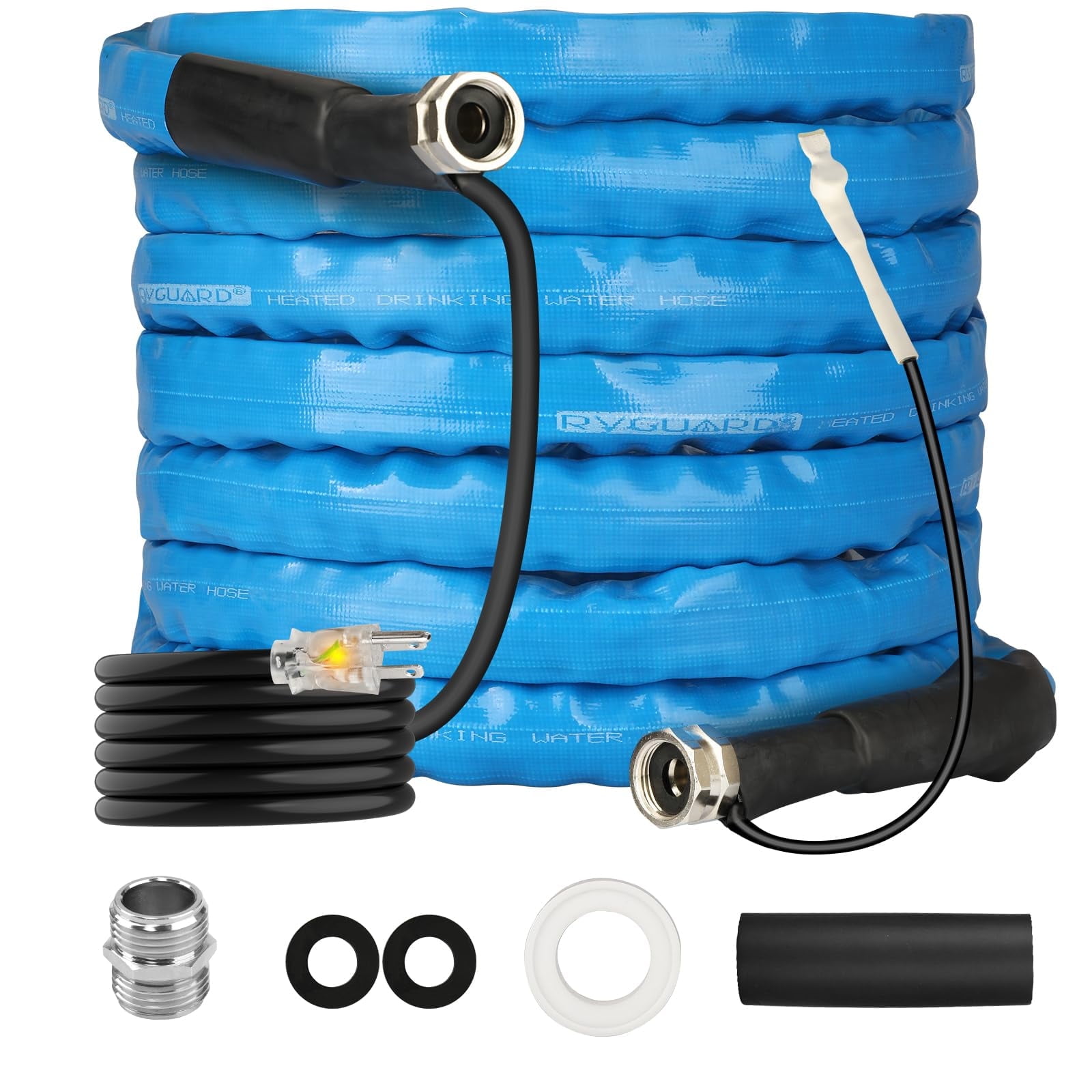 RVGUARD 25FT Heated Water Hose for RV, -20 ℉ Freeze Protection Heated ...