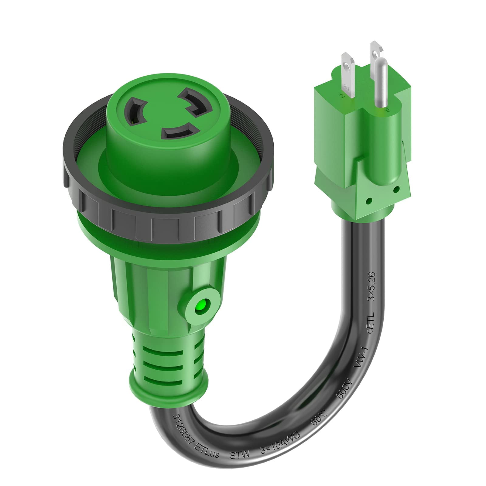 RVGUARD 30 Amp to 110 Volt RV Adapter Cord with Locking Connector 12 ...