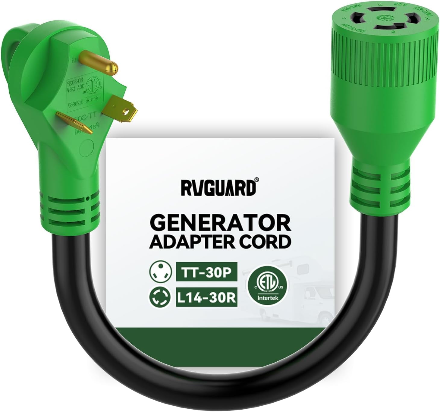 RVGUARD 30 Amp to 30 Amp Generator Adapter Cord 12 Inch STW, TT-30P ...