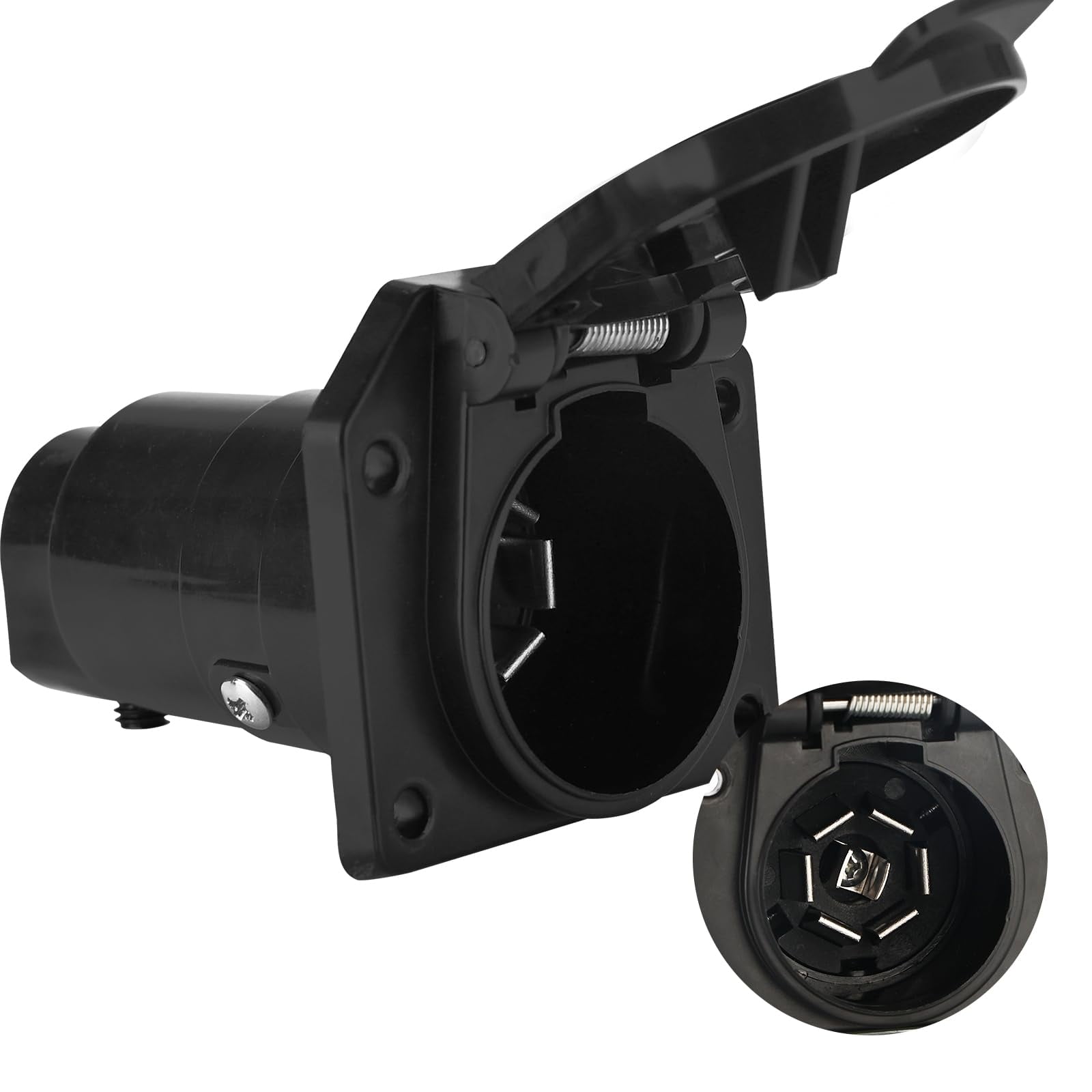 RVGUARD 7 Pin Trailer Connector, Replacement Vehicle Side Connector, 12 ...