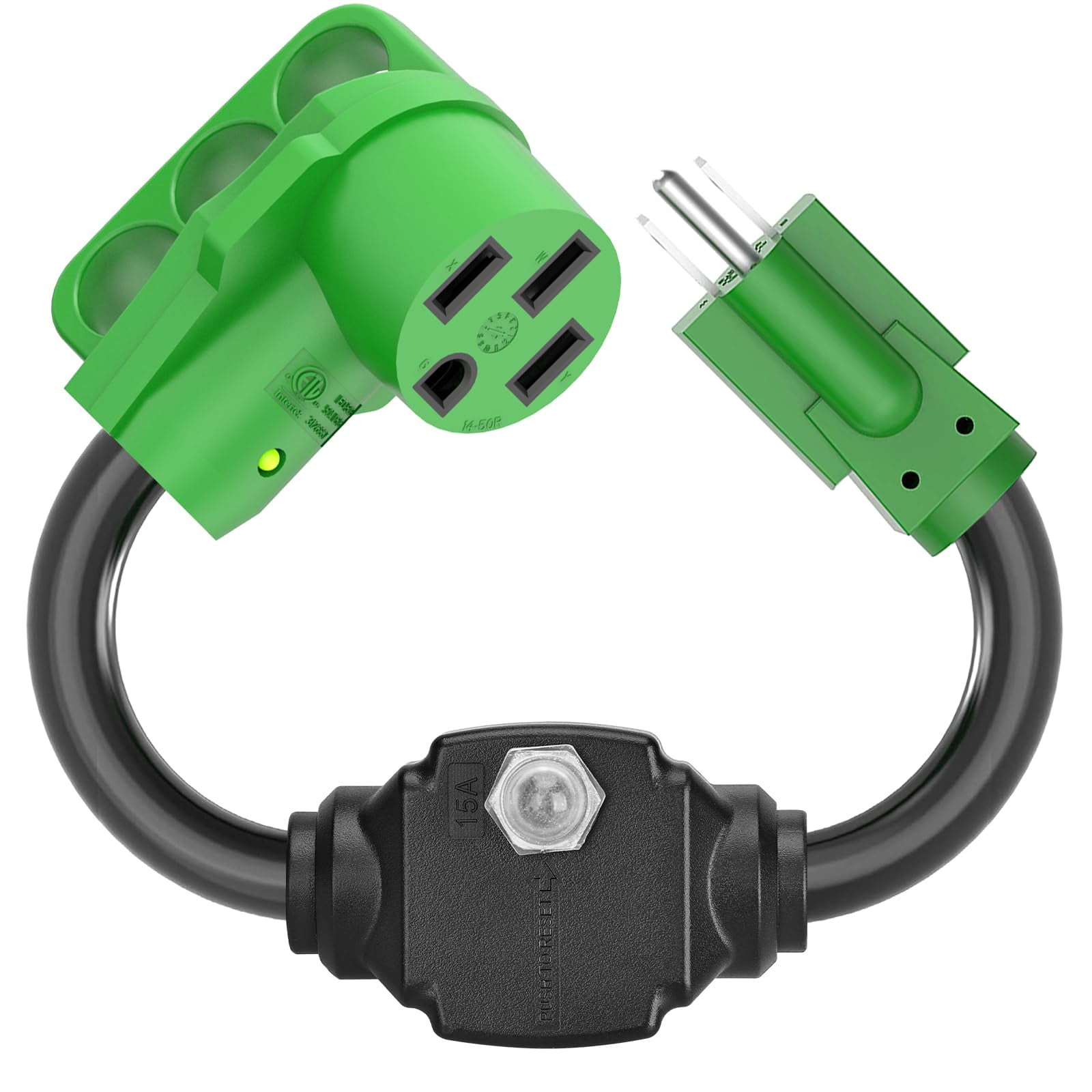 RVGUARD Overload Protector 50 Amp to 110 Volt RV Adapter Cord with ...