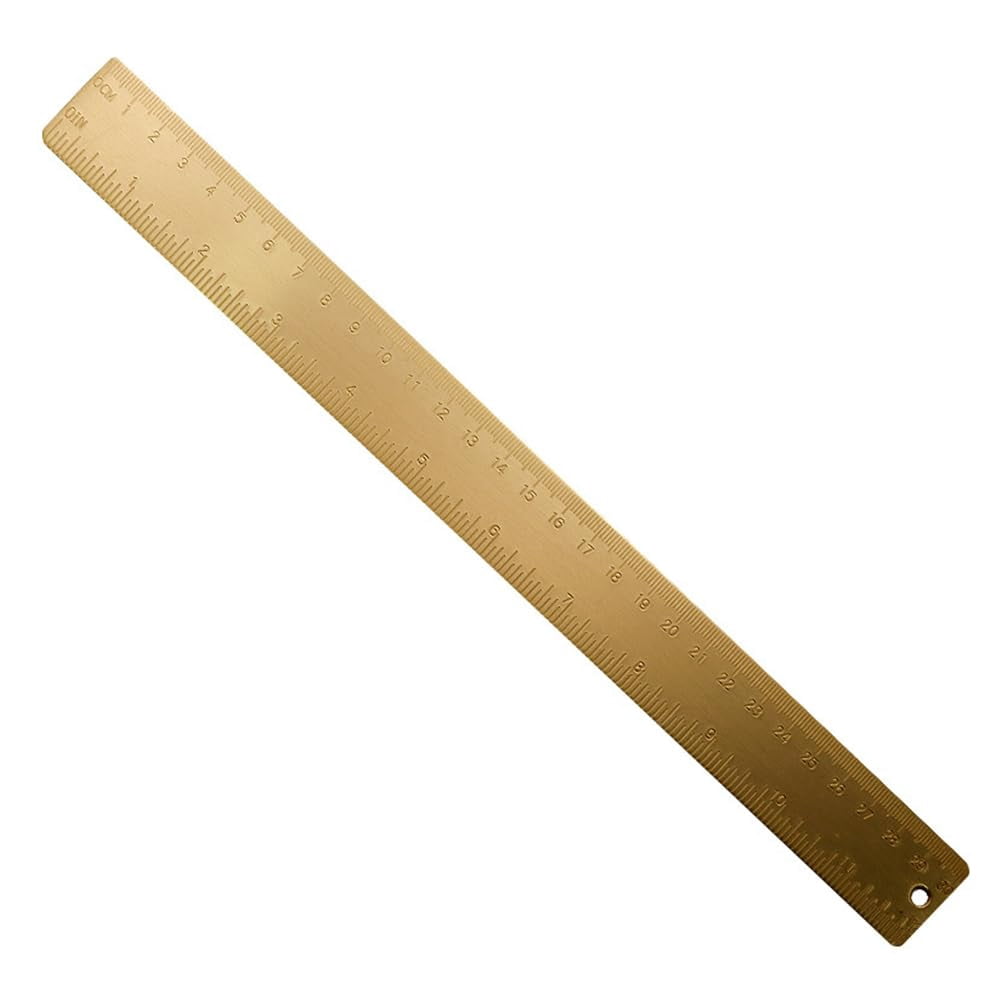 RVKXHD 12inches/30cm Brass Measuring Rulers, Dual Scales Drawing Ruler ...