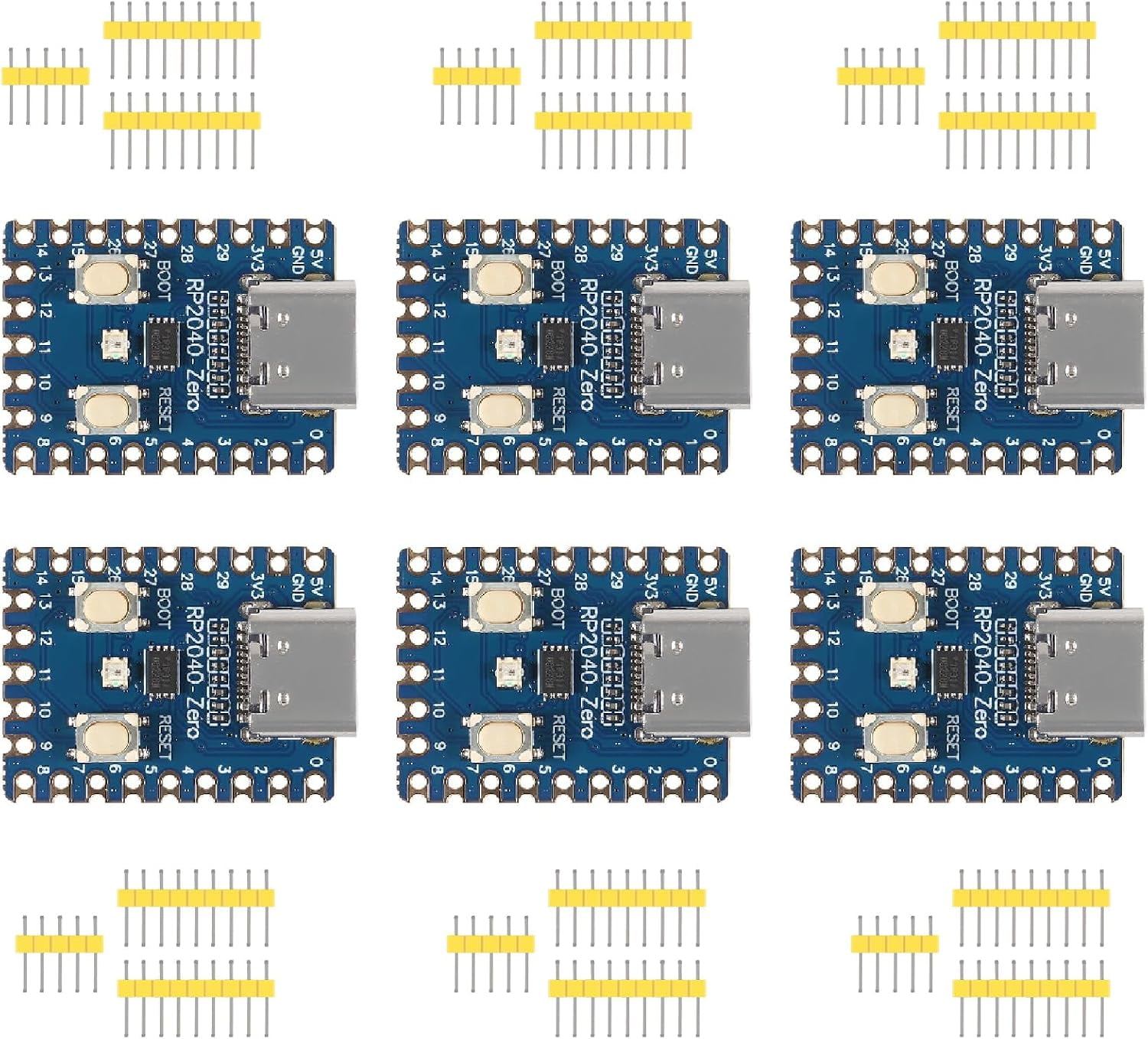 RVKXHD 6 - Piece Set of RP2040 - Zero Boards: RP2040 Microcontroller ...