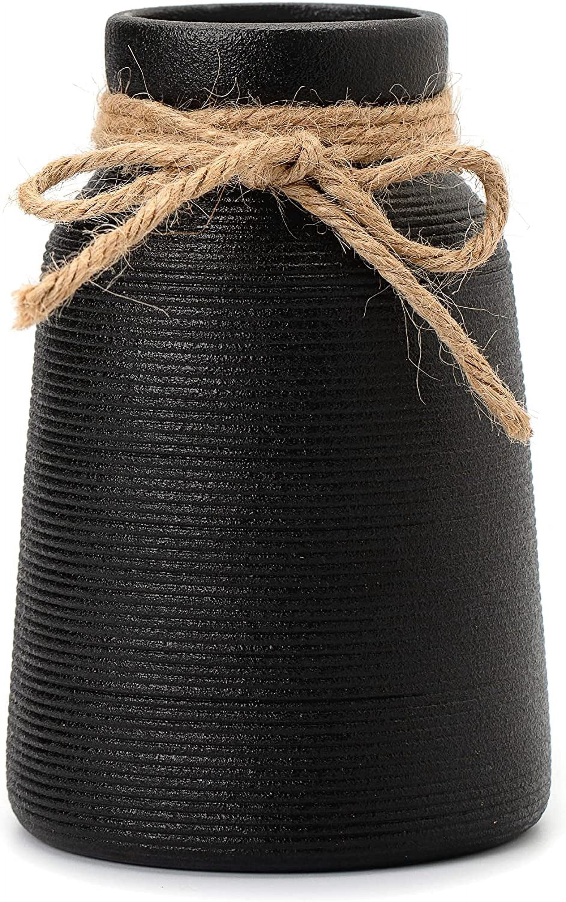 RVKXHD Black Ceramic Vase - Small Flower Vase for Shelf, Table ...