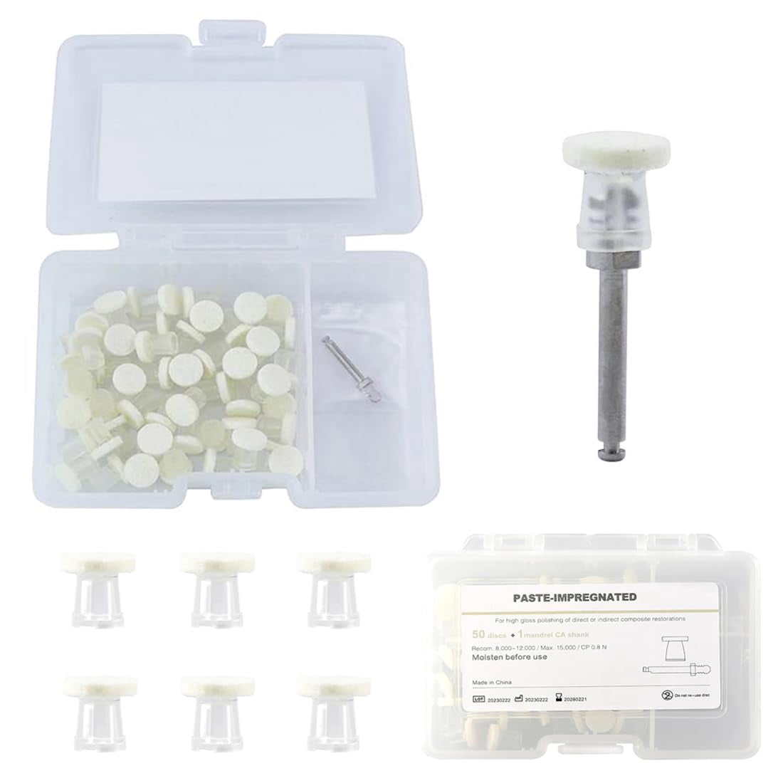 RVKXHD Dental Polishing Paste-Impregnated Disc Composite Polishing Disc ...