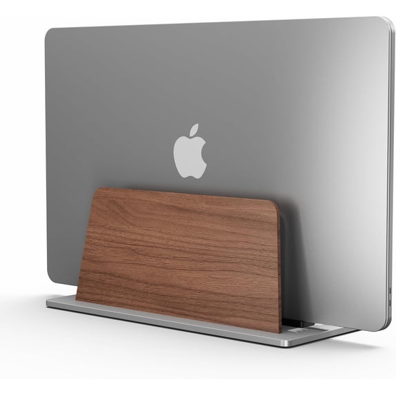 RVKXHD Vertical Laptop Stand, Single Slot Wooden Laptop Holder Vertical ...