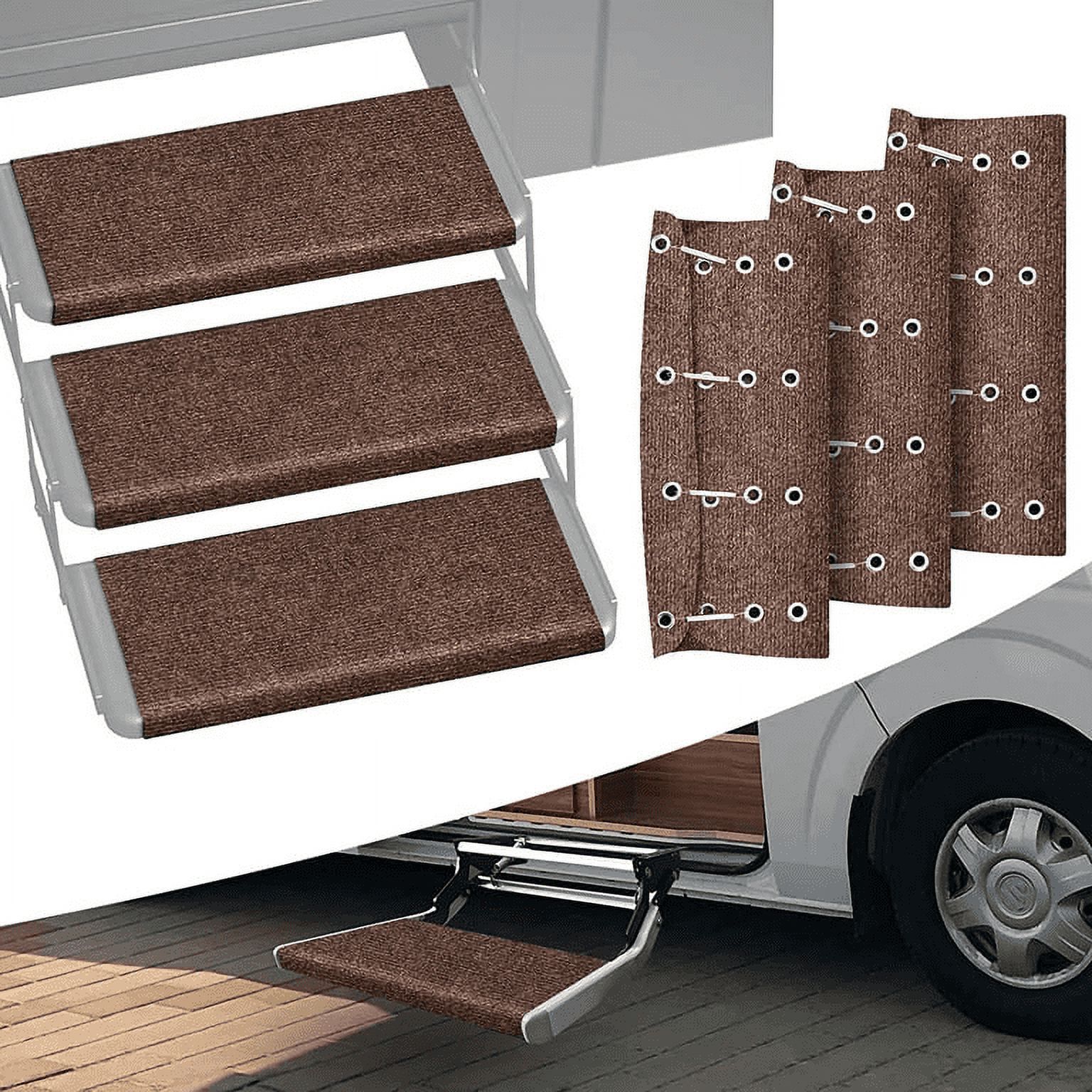 RV Step Covers Rug 4 Pack Stair Covers for Mobile Home, Camper, 20”*7.5 ...