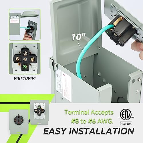 RVMATE RV/EV 50 Amp 125/250 Volt Power Outlet Box, Waterproof Lockable ...